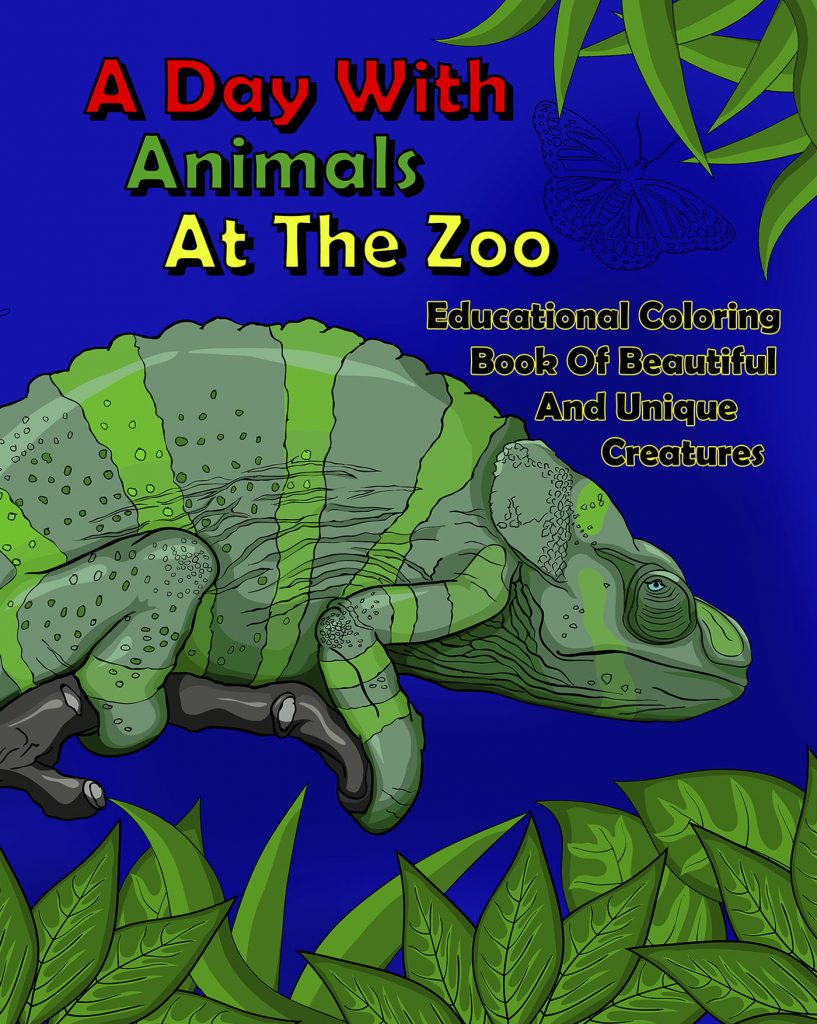 A Day With Animals At The Zoo Coloring Book