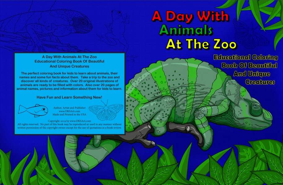 A Day With Animals At The Zoo Coloring Book