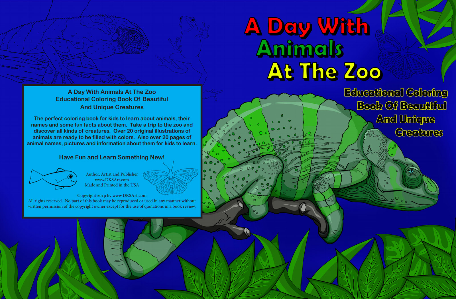 A Day With Animals At The Zoo Coloring Book