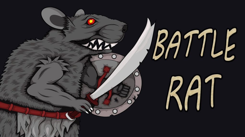 Battle Rat Cartoon Style Vector Art Drawing