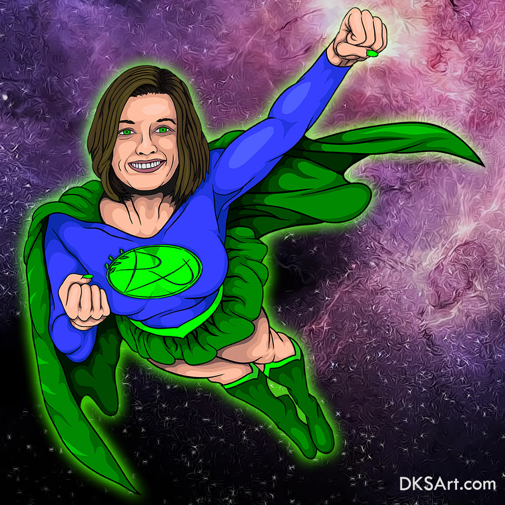 Super Hero Cartoon Style Drawing of Plants to Planks