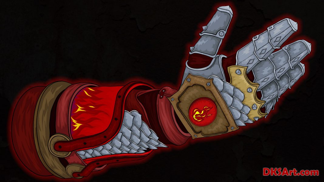 Fire Gauntlets Splinter Lands Concept Art Equipment Card