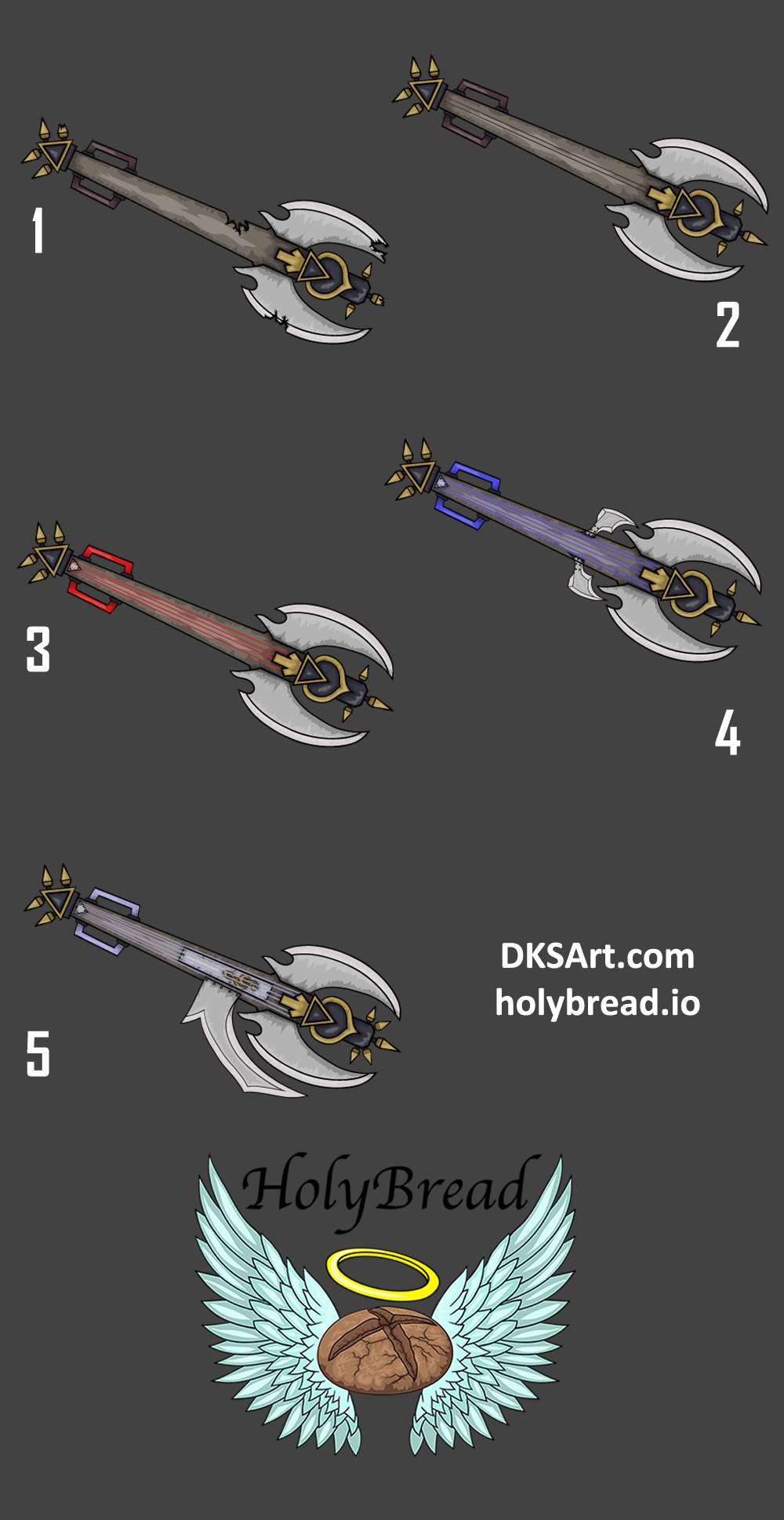 New Bard Axe Weapon Design For Holy Bread Game Artwork