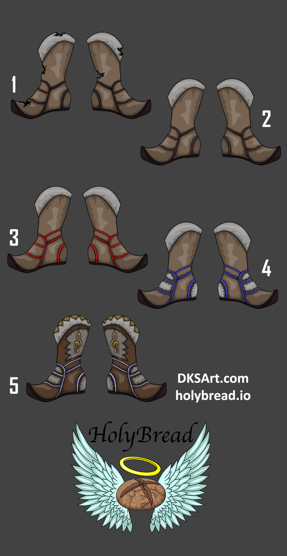 New Bard Shoe Armor Design For Holy Bread Game Artwork