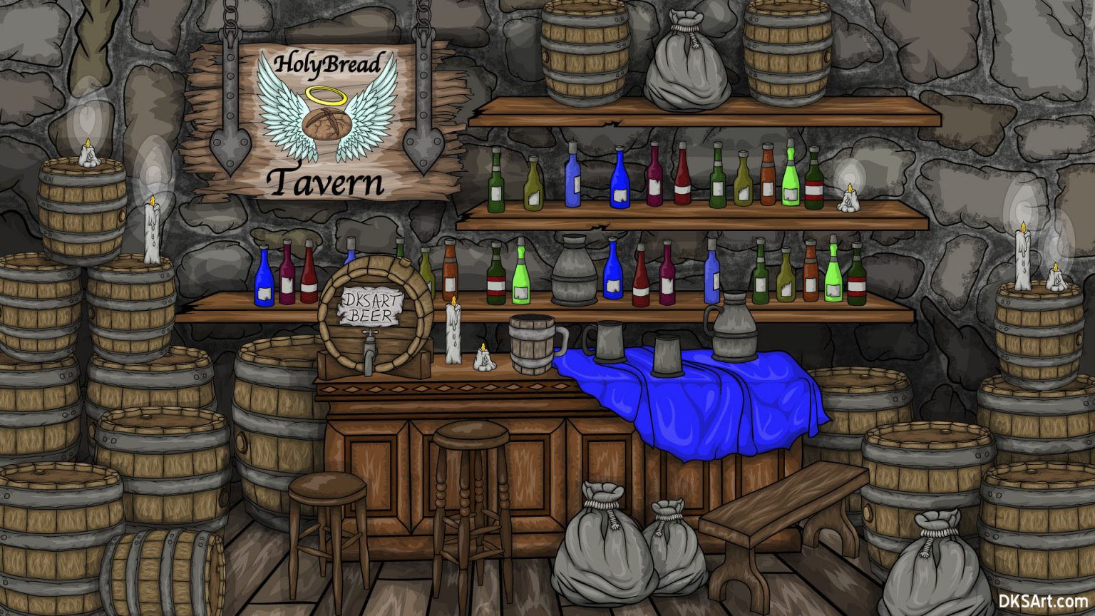 Tavern Bar Background Scene Used For Online RPG Style game