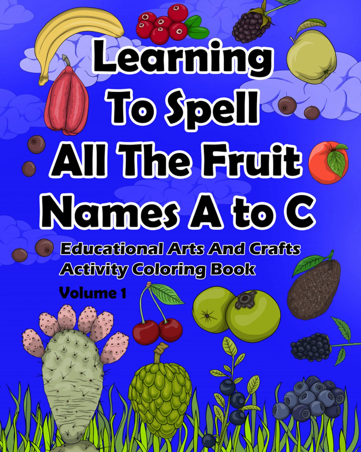Book cover for educational coloring book about fruit | DKS Art