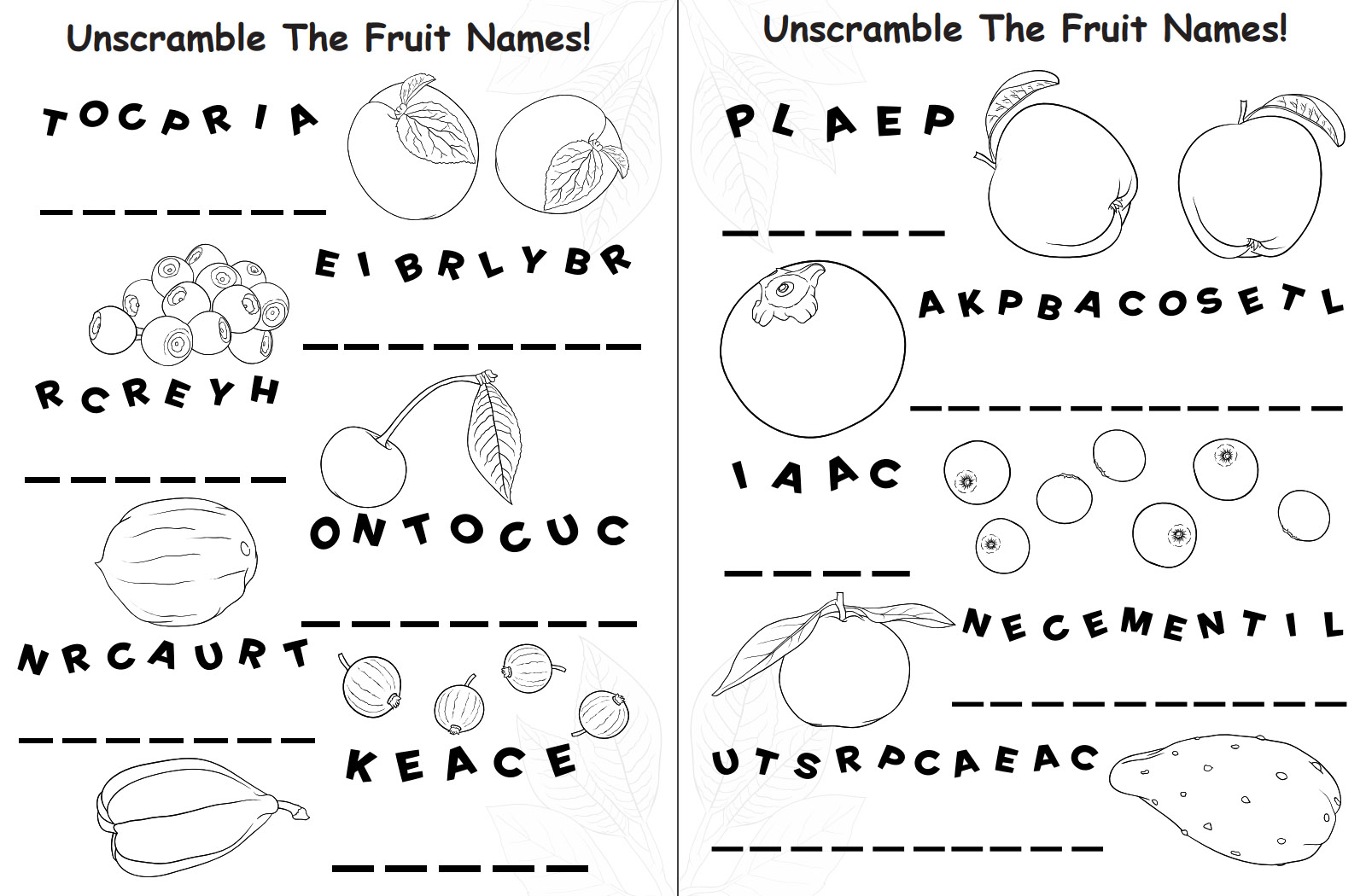 Learning To Spell All The Fruit Names A to C Educational
